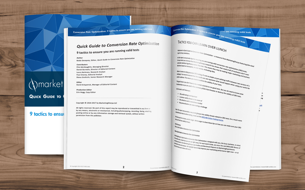 Meclabs Institute Marketingsherpa Quick Guide To Conversion Rate